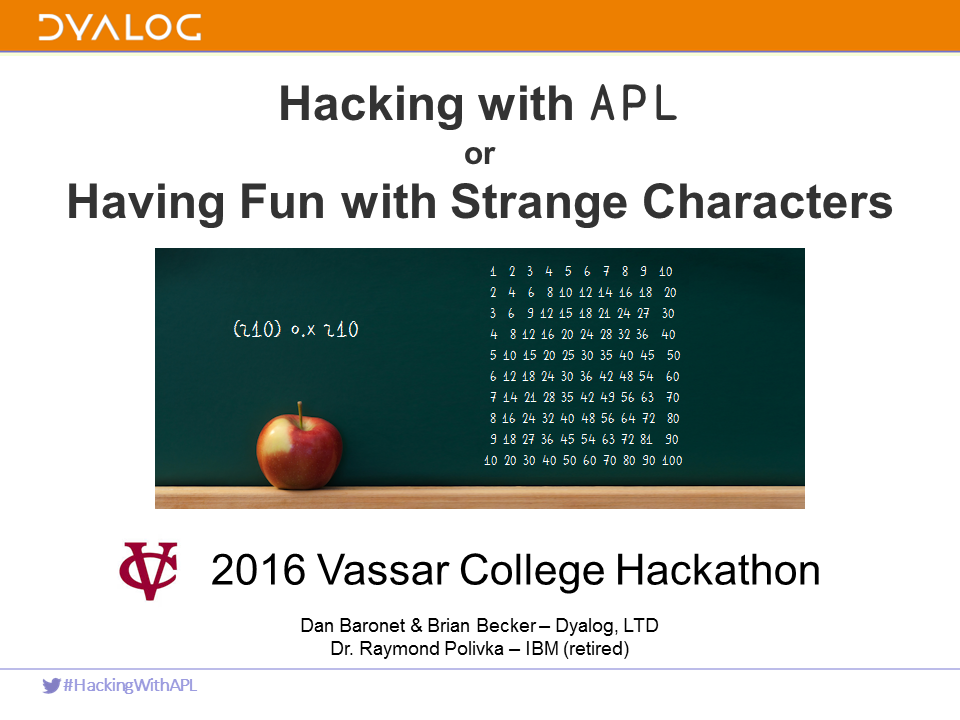 Hacking with APL | Dyalog Blog